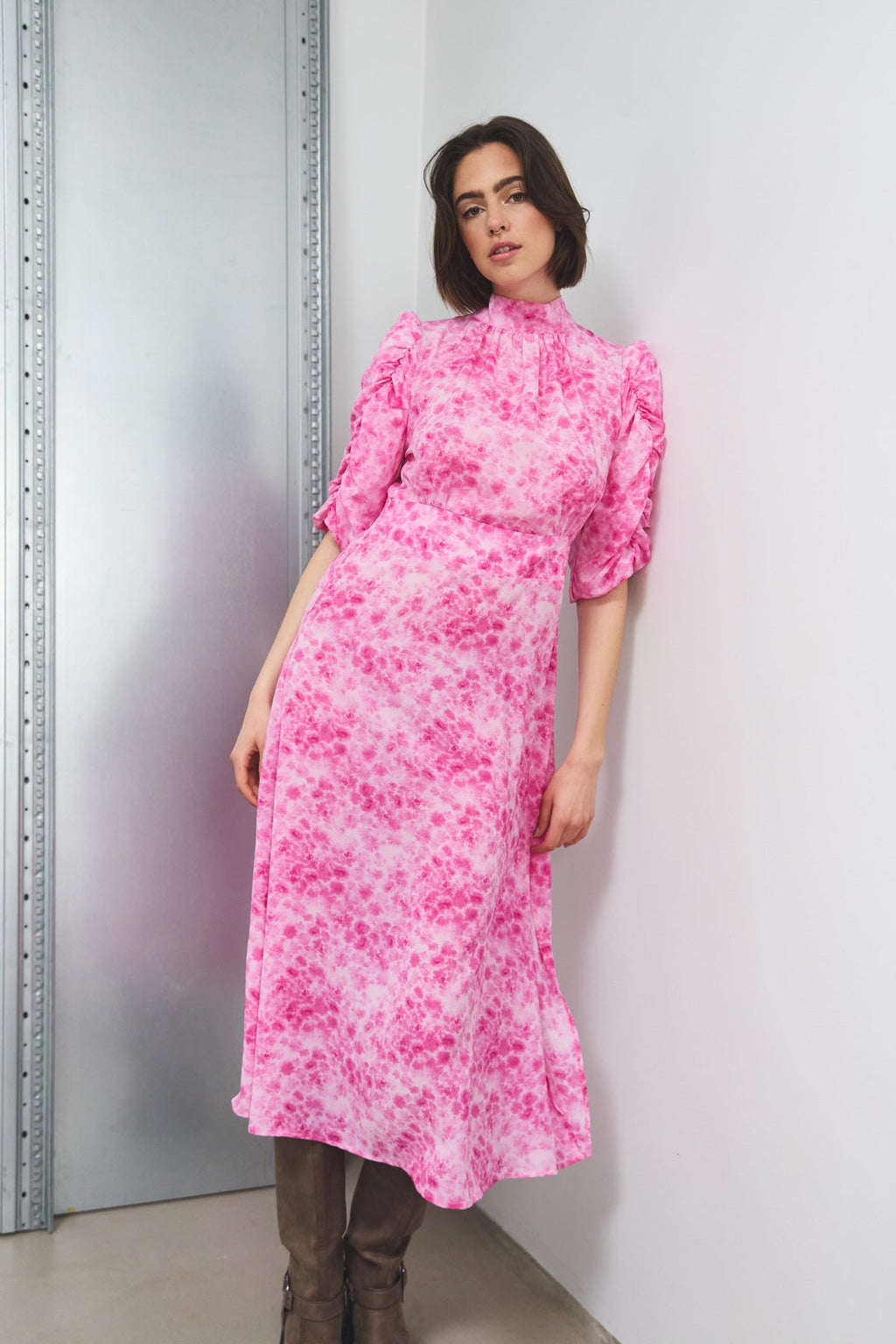 Leo long Dress Trudy Pink Print – Noellafashion.com